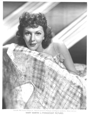 "Movie publicity photo of Mary Martin, 1940"
