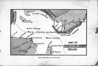 "Fort Sumter, 1862-1863, map of Charleston Harbor"