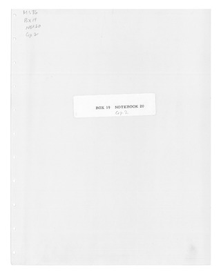"MS 76 Box 19 Notebook 20 - Interviews" by Fred Bussey Lambert