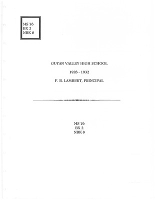 "MS 76 Box 2 Notebook 8 - Guyan Valley High School 1926-1932, F. B. L ...