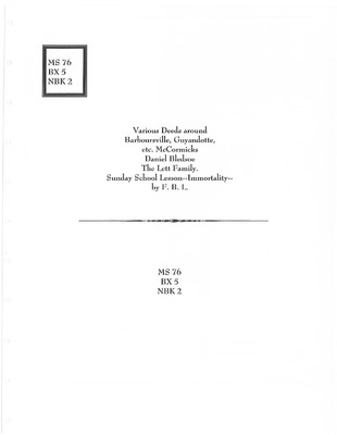 "MS 76 Box 5 Notebook 2 - Various deeds around Barboursville, Guyando ...