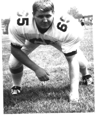 "Tom Brown, #65, 1970 MU Football team"