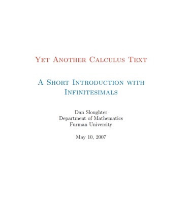 "Yet Another Calculus Text"