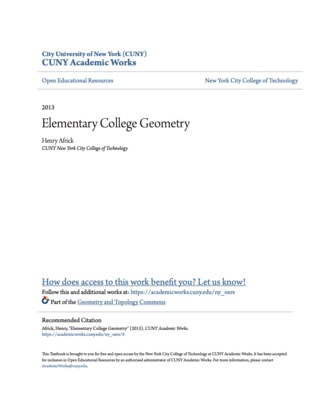 "Elementary College Geometry"
