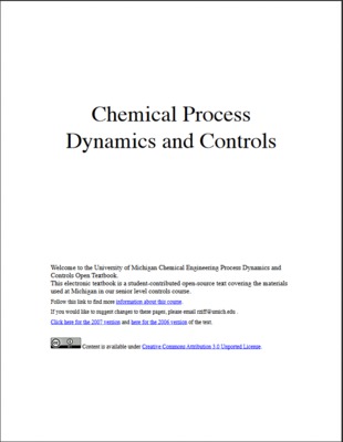 "Chemical Process Dynamics and Controls"