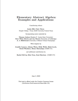 "Elementary Abstract Algebra: Examples and Applications"