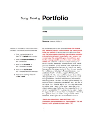 "Design Thinking Portfolio" by Christine R. Ingersoll