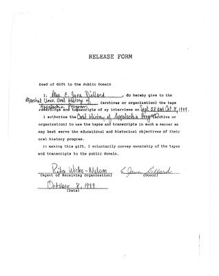 "Oral History Interview: E. Jane Dillard" by E. Jane Dillard