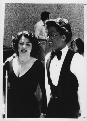 "MU students, Pam Paugh and Charles Martin"