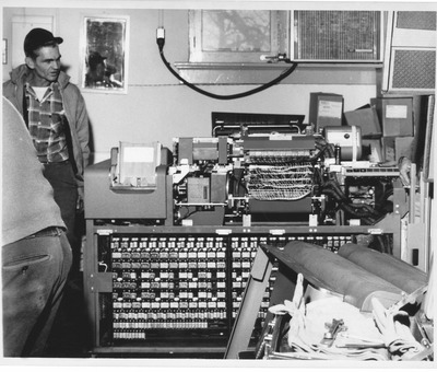 "Unloading an IBM Accounting machine, either an IBM 402 or 403"