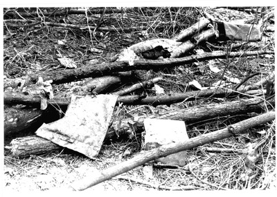 "Debris from MU plane crash, Nov. 1970"