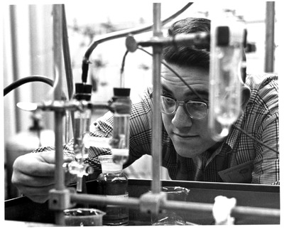 "MU senior David Lemons conducting chemistry experiment, Dec., 1968" by ...